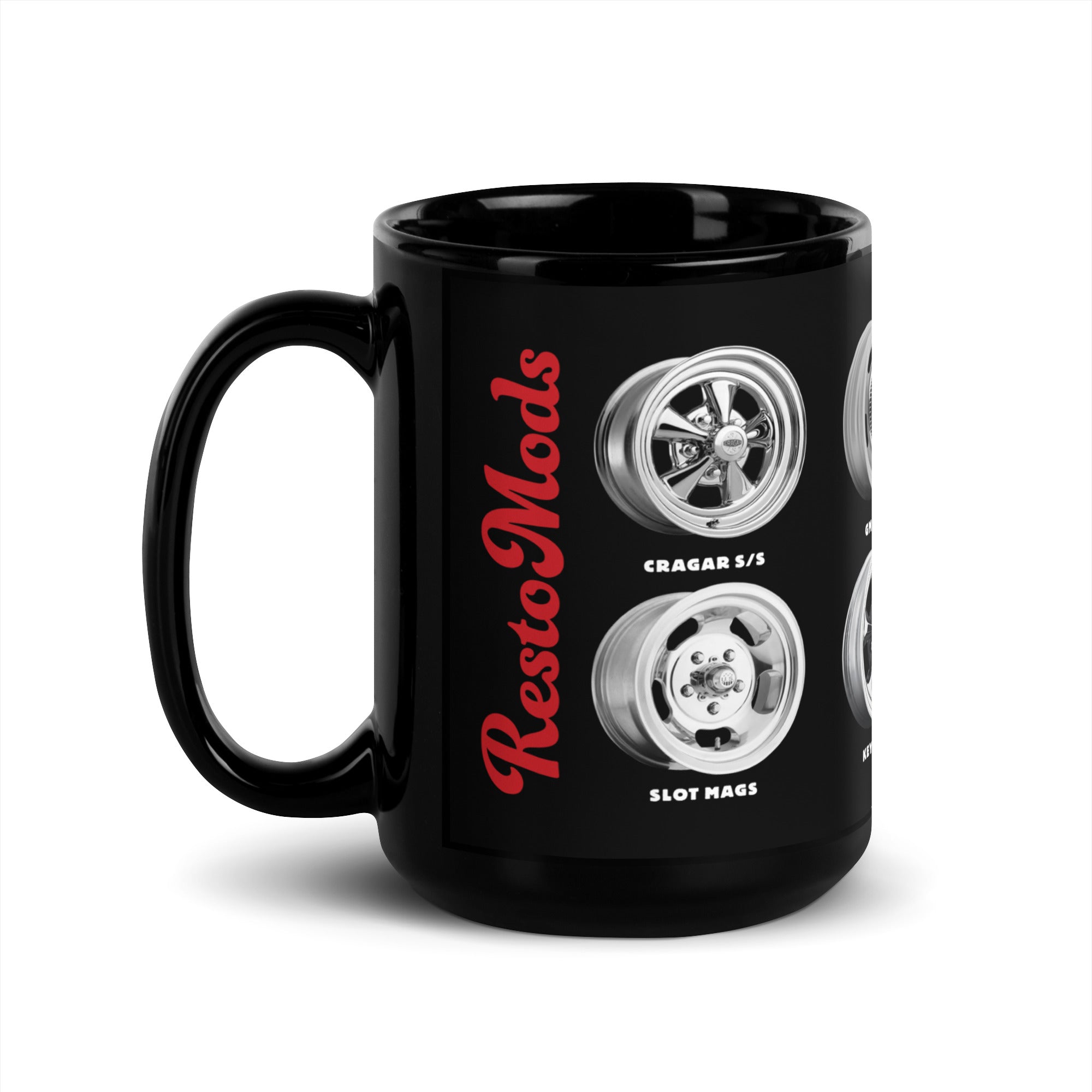 Classic Wheels Black Glossy Mug – Restomods