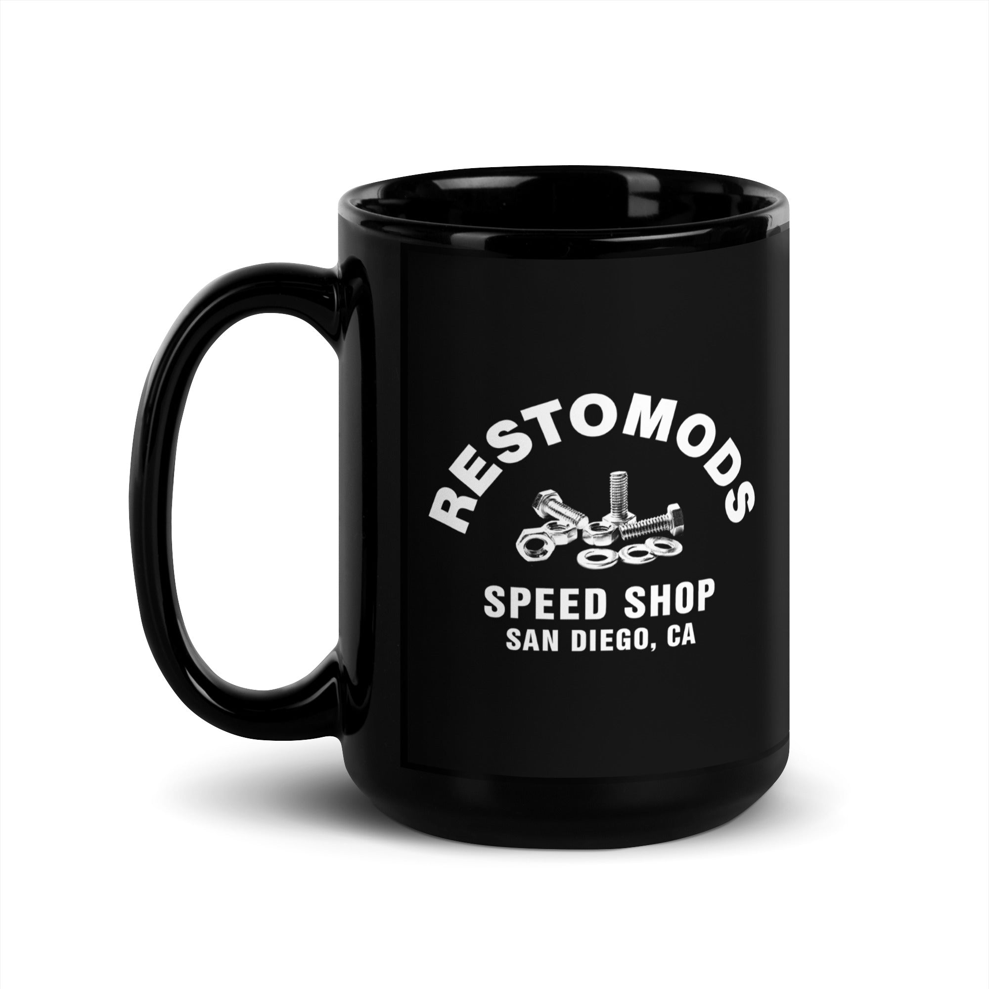Nuts & Bolts Black Glossy Mug – Restomods
